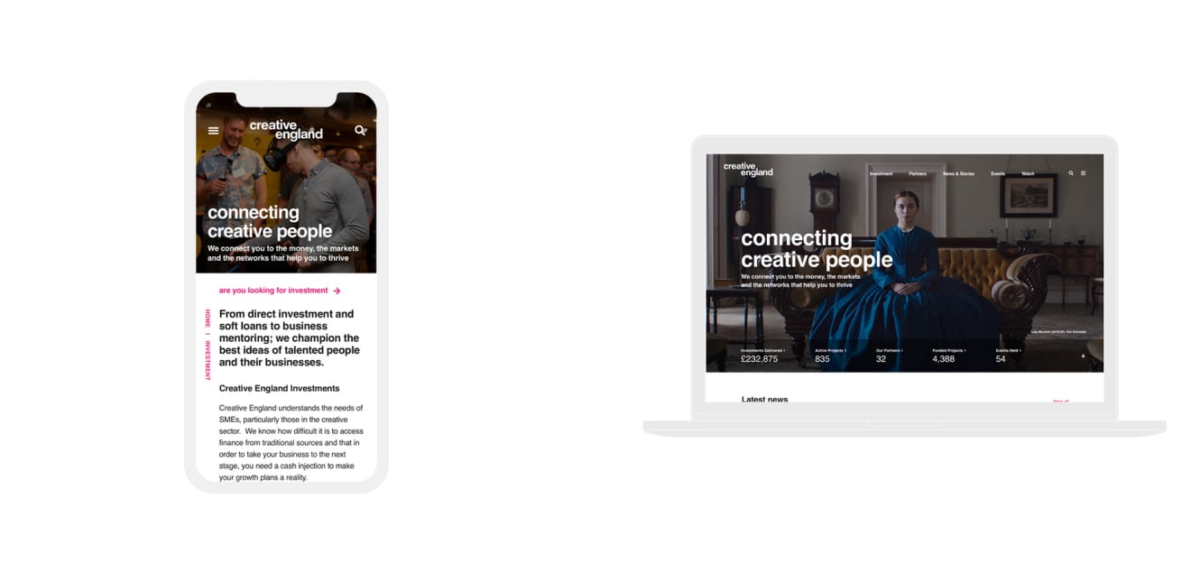Creative England: Web Design | Seventy7